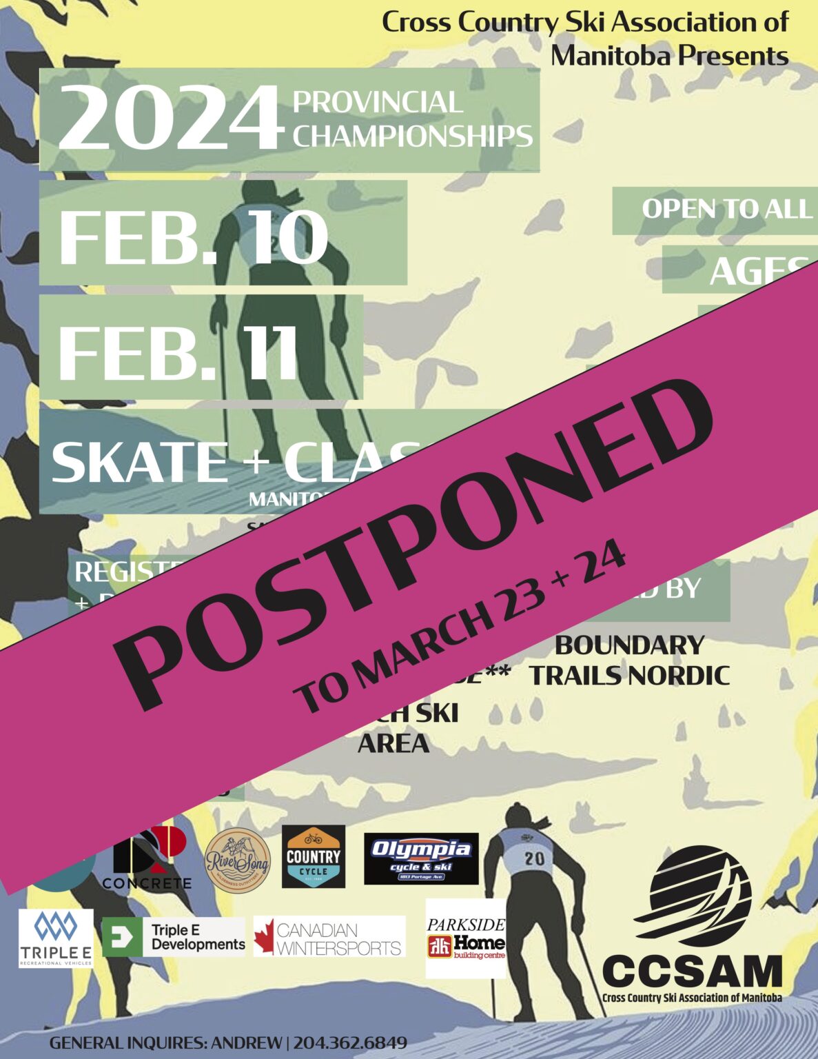 Provincial Championships Postponed to March - CCSAM